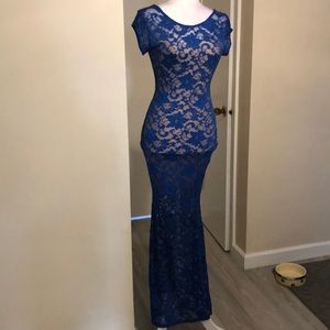 made2envy | Dresses | Blue Lace Form Fitting Maxi | Poshmark